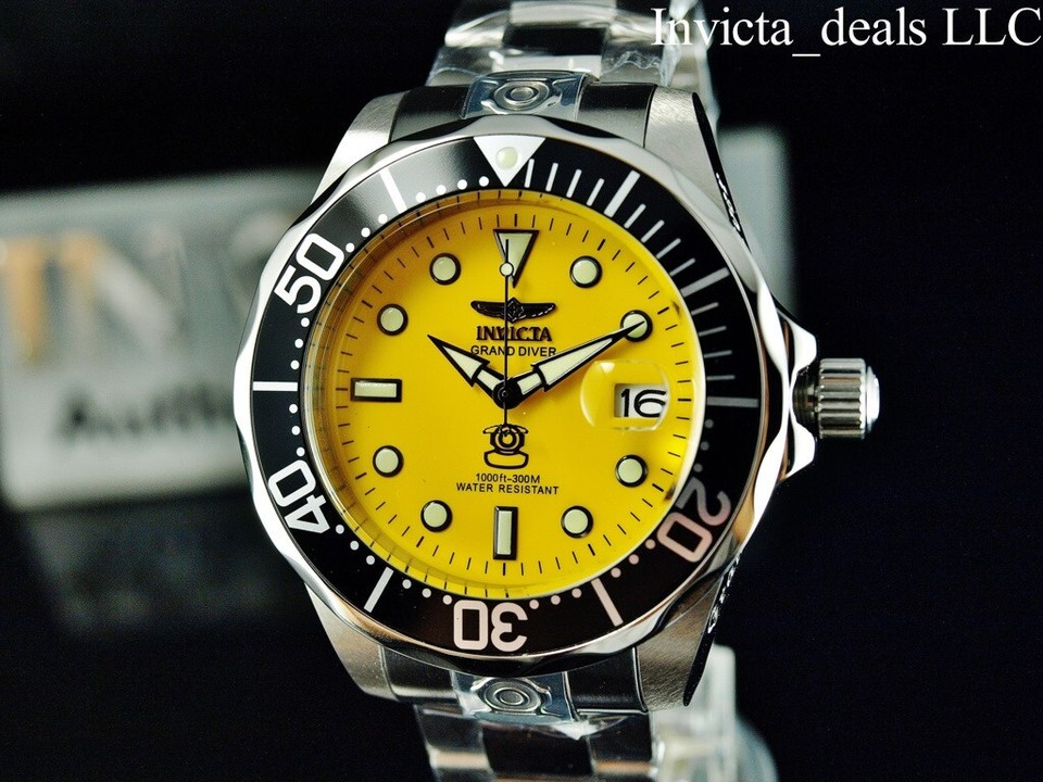 Invicta Men's 47mm GRAND DIVER AUTOMATIC Yellow Dial Stainless Steel ...
