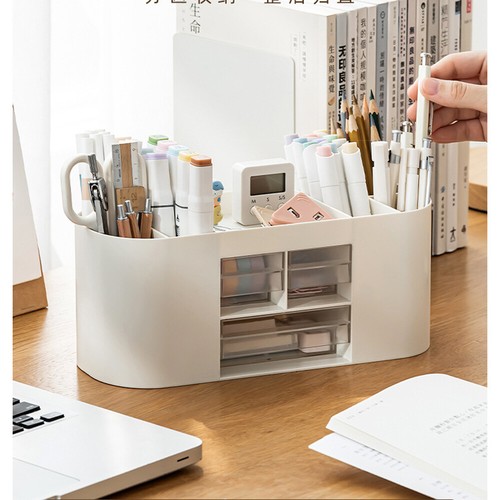 Multifunctional Desk Organizer Container Storage Rack Penholder Office ...