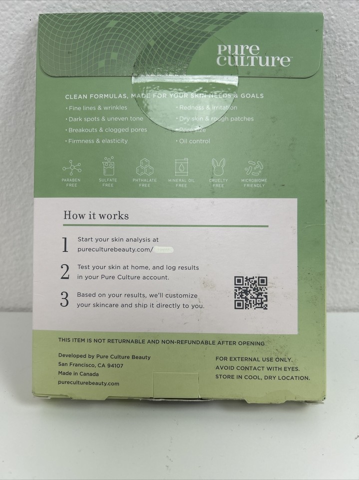 Pure Culture Skin Test Kit + Custom Serum & Moisturizer 195893892938| eBay