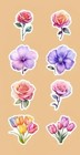500 pcs Sticker Roll Pretty Floral Flower Bouquet 💐 Semi Gloss Self ...