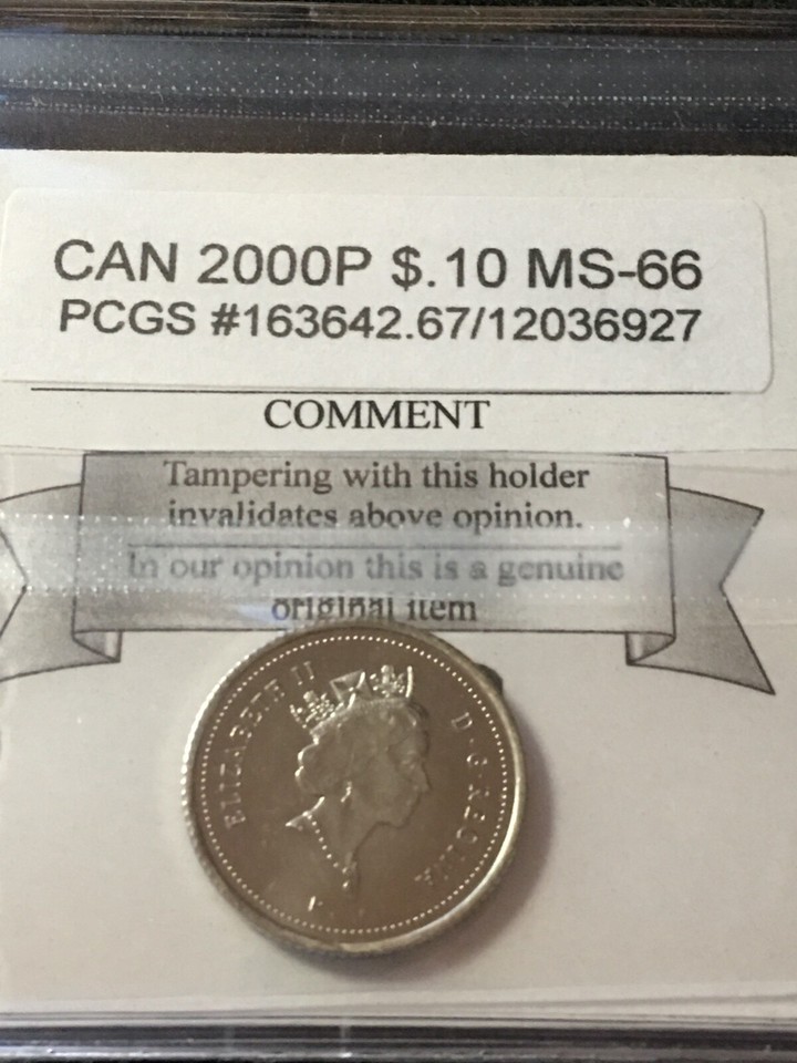 2000P Coin Mart / PCGS Graded Canadian, Ten Cent, **MS-66** #6927 | eBay