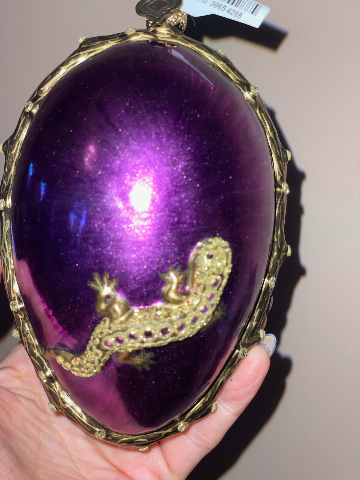Jay Strongwater GECKO LIZARD EGG CHRISTMAS ORNAMENT 6" SWAROVSKI ...