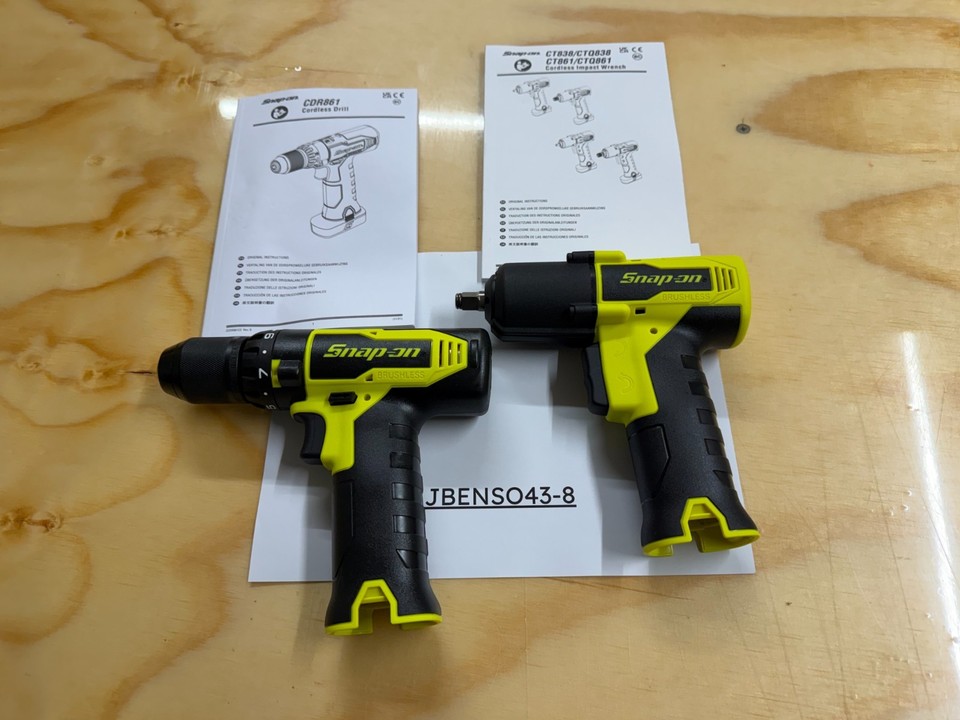 Snap-on Tools NEW HI-VIZ 3/8" Drive 14.4v Cordless Impact & Drill Set ...