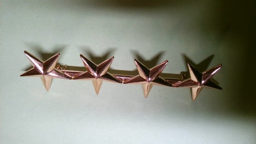 US MILITARY INSIGNIA FOUR STAR GENERAL GOLD SHINY 3 1/2 INCHES BROKEN ...