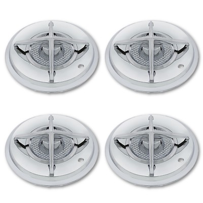 15" Full Chrome Plated Cross Bar Hub Cap Hubcaps Wheel Trim Covers ...