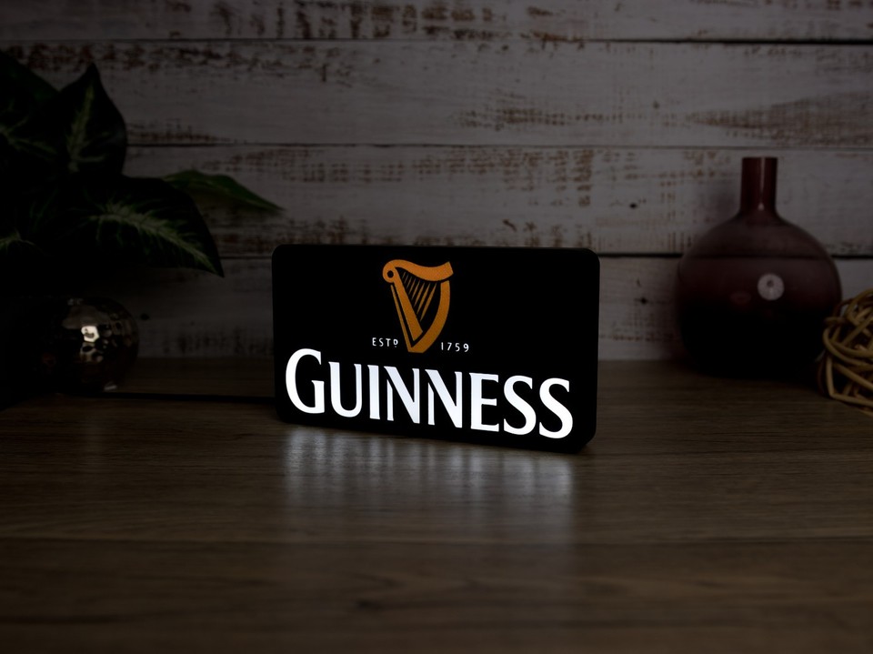 Guinness LED sign, USB Powered Bar Logo, Man Cave & Bar Sign, Micro Pub ...