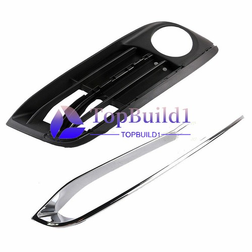Set Right Fog Light Cover Grille Bezels w/Chrome Trim For BMW 5 Series ...