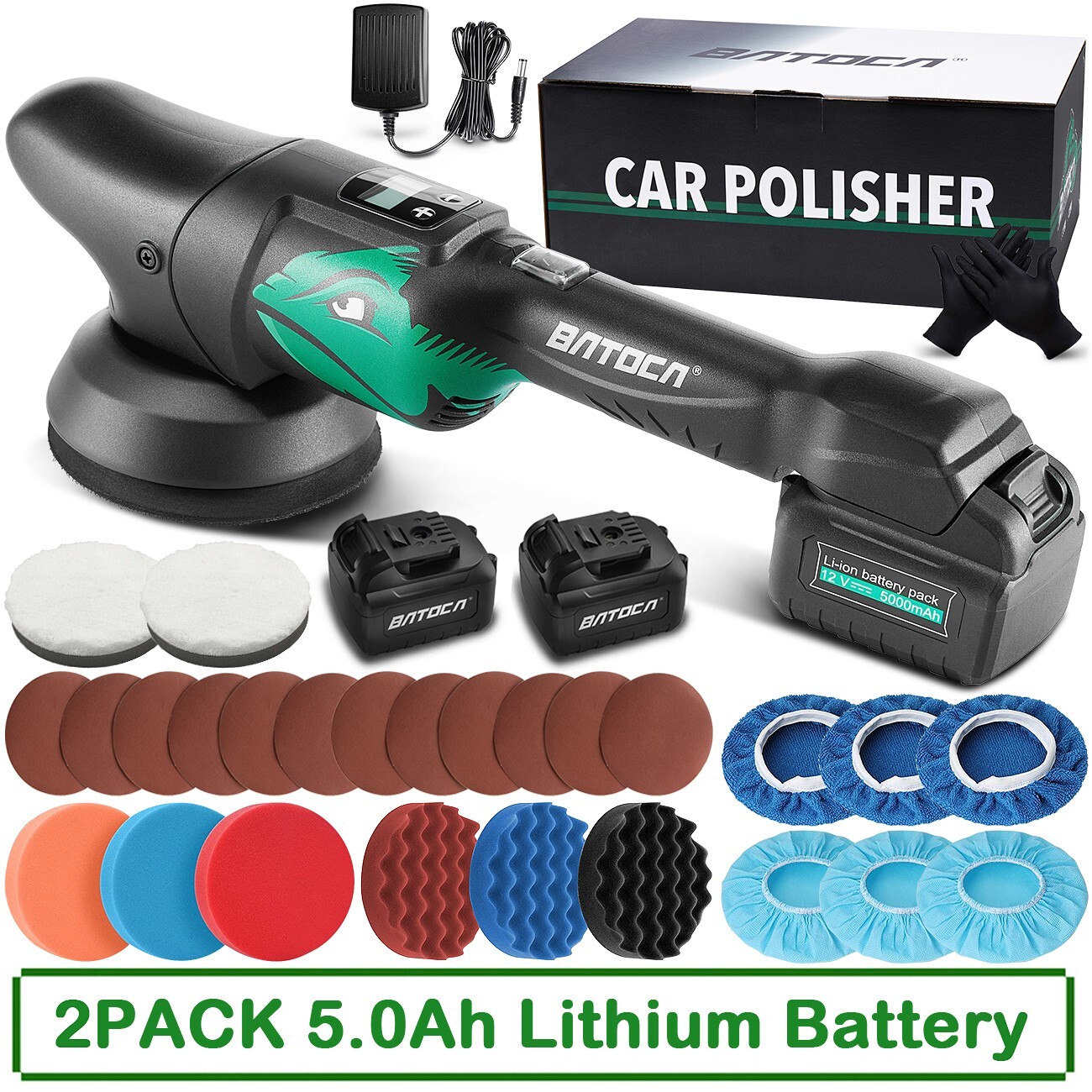 BATOCA S2 Cordless Car Polisher Buffer Machine Battery Dual Action 5 ...