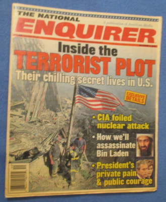 The National ENQUIRER ~ OCT 2, 2001 -Bin Laden - 911 SURVIVORs ...