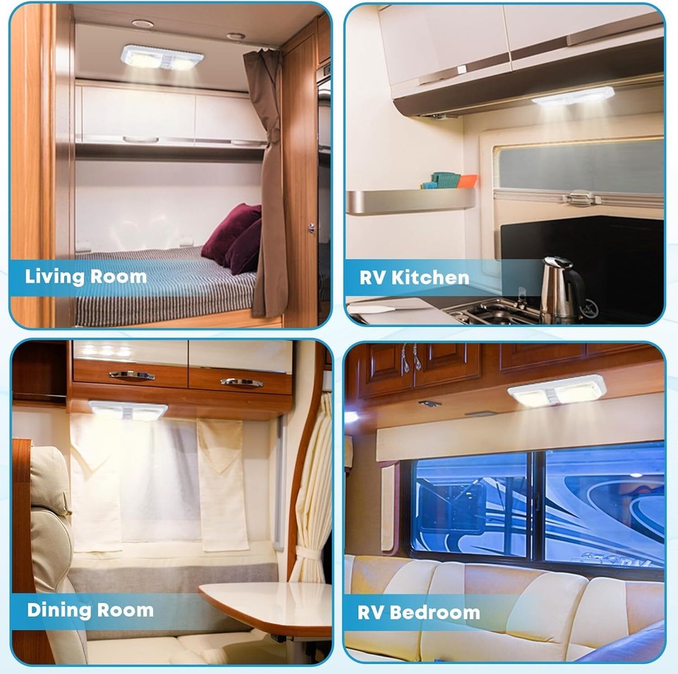 12V LED RV Ceiling Dome Light RV Interior Lighting for Trailer Camper ...