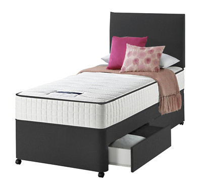 Single Divan Bed Set Drawer Option With Mattress for Kids Adults ...