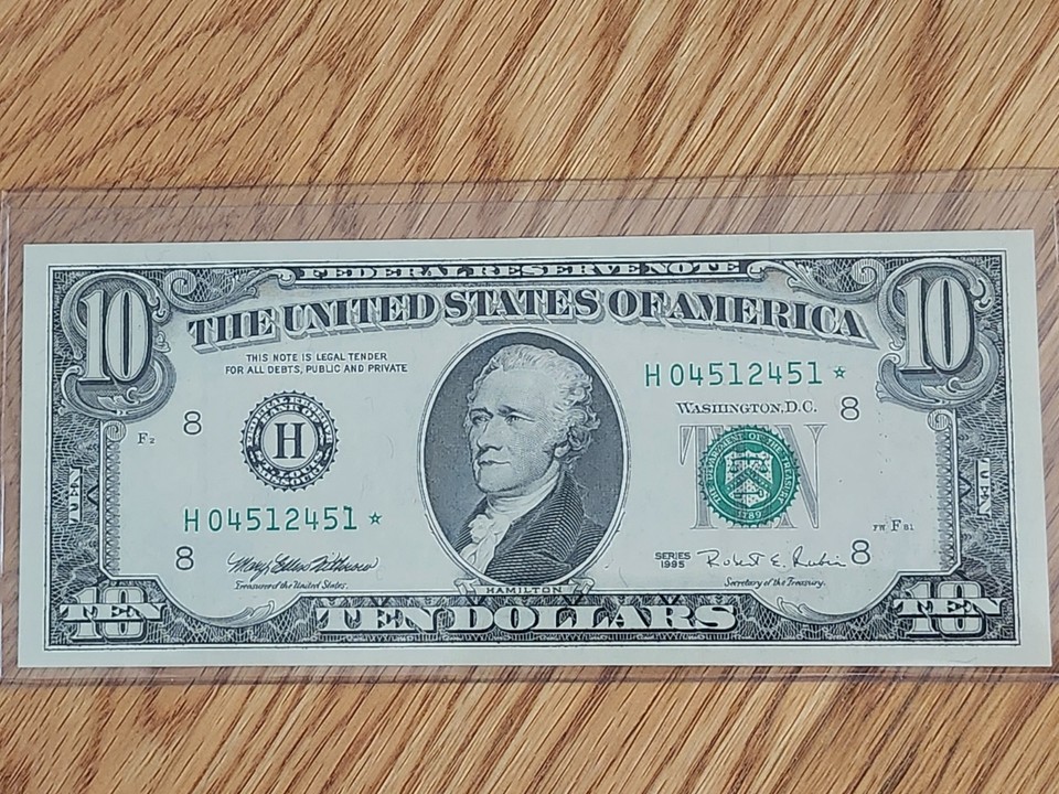 1995 $10 STAR NOTE ST LOUIS DISTRICT # H04512451* GEM/UNC REPEATER | eBay