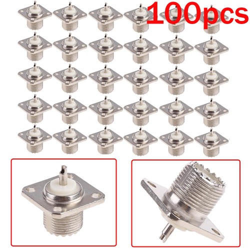 100-pack UHF Female Jack SO-239 Panel Chassis Mount RF Coax Cable ...