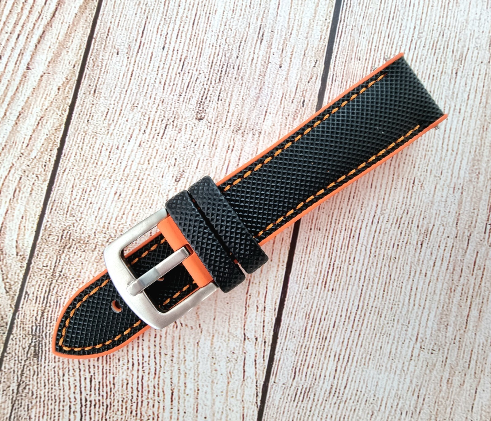 Elite Hybrid FKM Rubber Sailcloth Divers Watch Strap Band 20mm 21mm ...