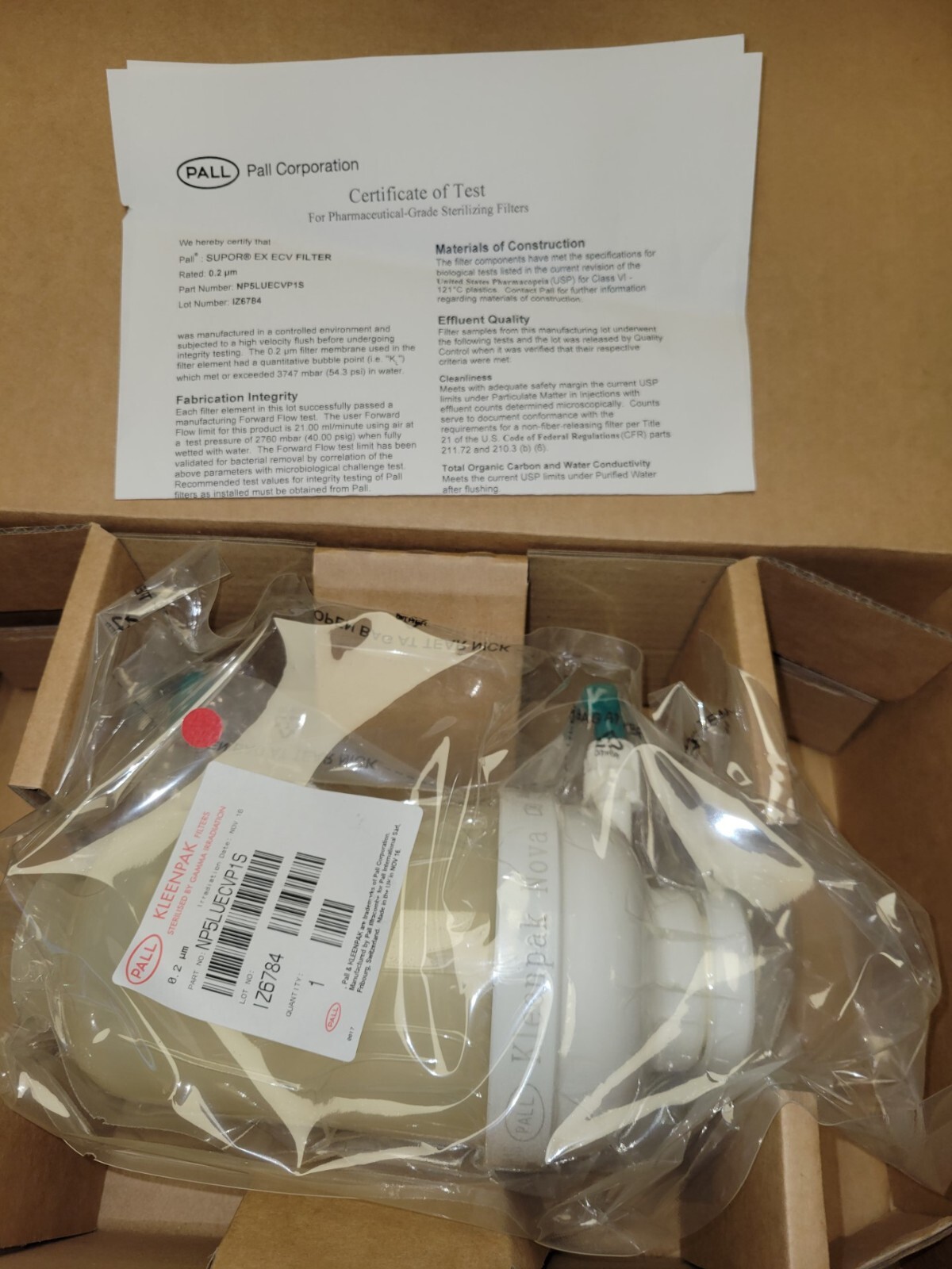 Pall NP5LUECVP1S KLEENPAK NOVA 5IN UECV 0.2 µm filter | eBay