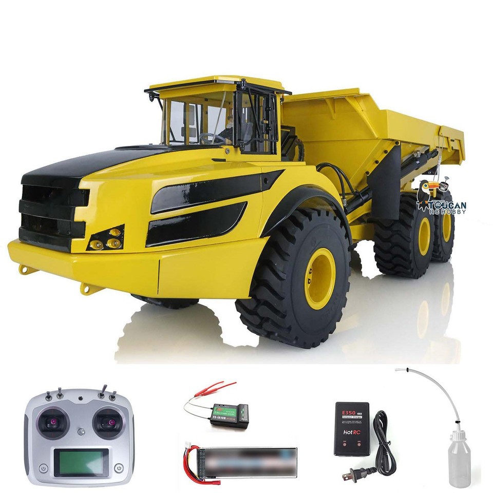 1/14 6*6 Metal Hydraulic Lifting RC Articulated Truck Dumper RTR Lights ...