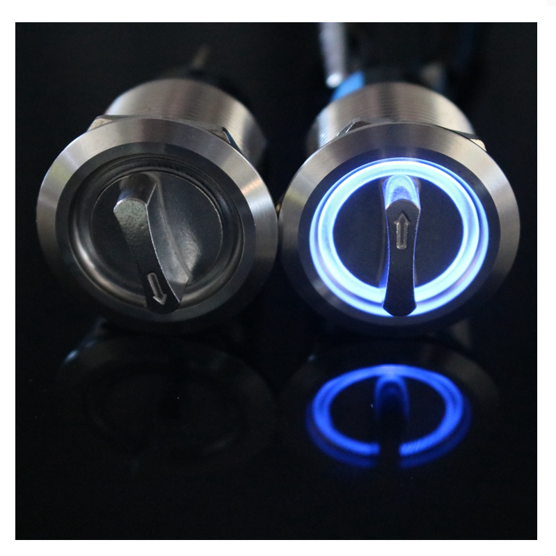 19mm metal rotary button Switch brass latching 2/3 position 2NO2NC ...