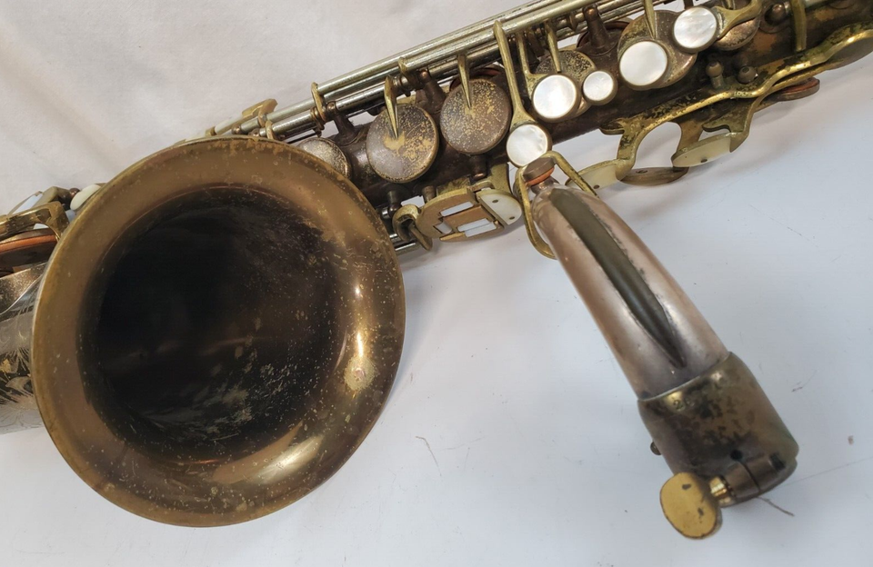 H. N. WHITE KING SUPER 20 ALTO SAXOPHONE FULL PEARLS STERLING NECK 287 ...