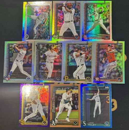 2025 Topps Series 2 Baseball Color Refractor Mixed Team 10 Card Lot | eBay
