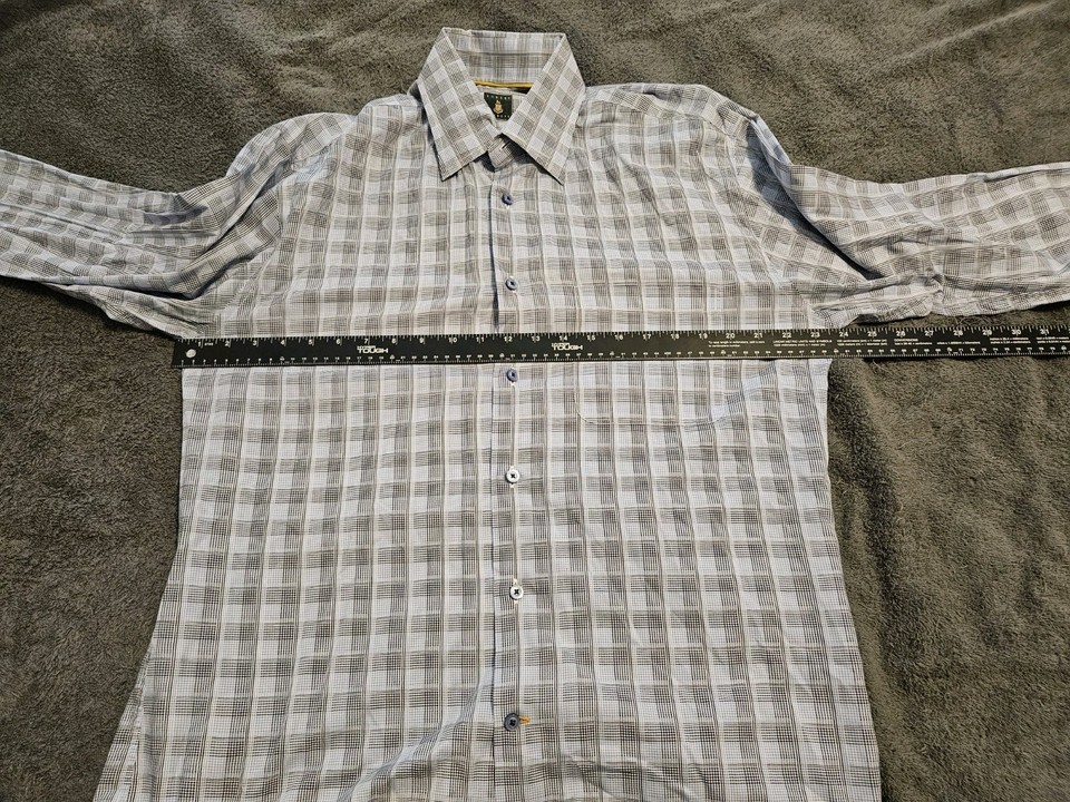 Robert Talbott Shirt Mens Large Button Down Glen Plaid Blue Purple ...