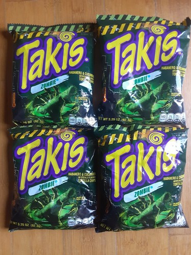 4 Bags New Limited Edition 2024 Takis ZOMBIE Habanero & Cucumber 3.25 ...