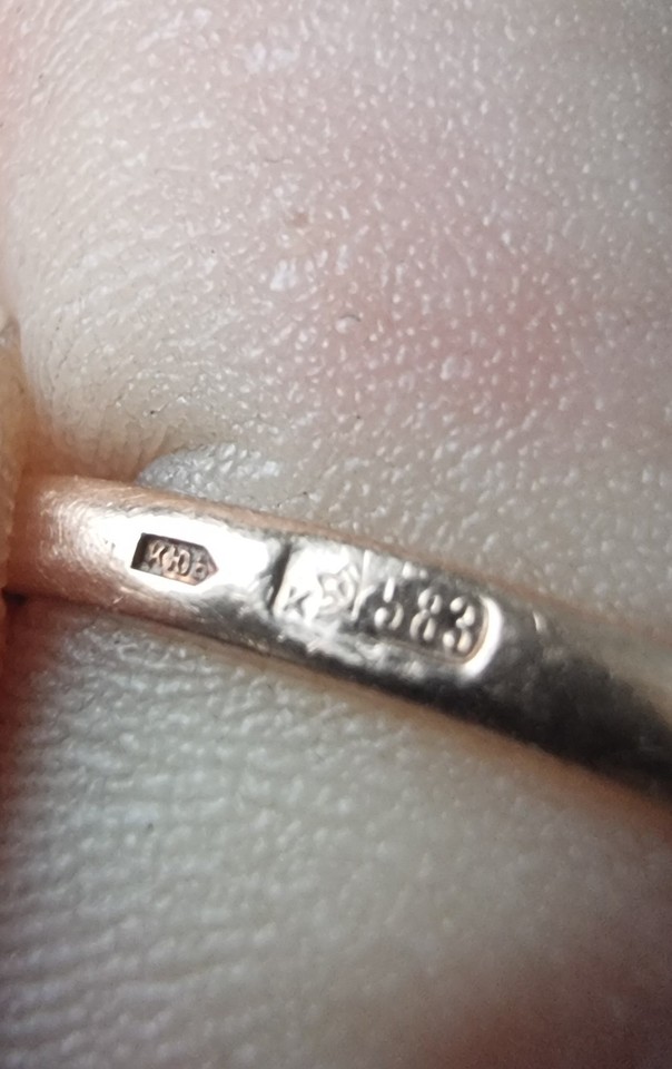 Rare Vintage Original Soviet Russian Solid Rose Gold Sapphire Ring 583 ...