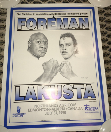 GEORGE FOREMAN V KEN LAKUSTA-HW-BOXING POSTER-1990-RARE FOREMAN FROM ...