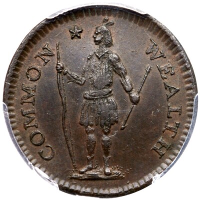 1787 R 3-A R-4 PCGS MS 62 BN Massachusetts Half Cent Colonial Copper ...