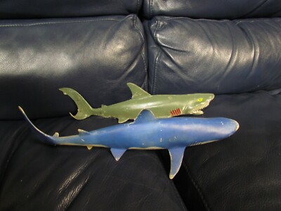 Set of 4 SHARKS Sand Tiger Rubber Toys LARAMI | eBay