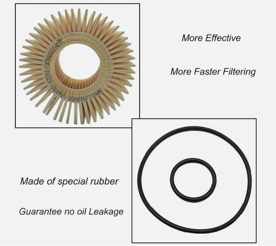 3-Pack Engine Oil Filter for Toyota Scion Lexus Camry 04152-YZZA1 04152 ...