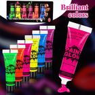 6 Color Glow in The Dark Face Paint, UV Blacklight Neon Hot Pink Face ...