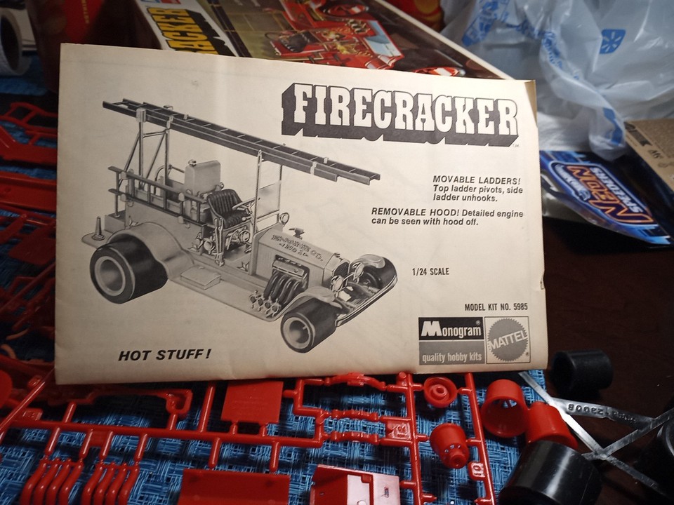 MONOGRAM MODEL TOM DANIELS FIRECRACKER UNBUILT PARTS ON TREES. | eBay