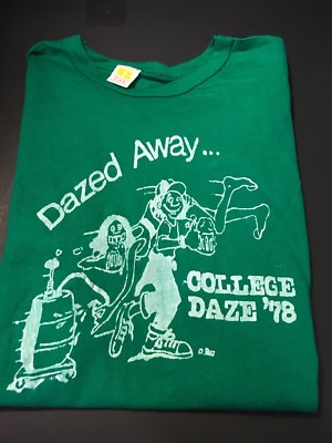 Retro 1978 Dazed Away College Kegger Party T Shirt Green/White Dazed ...