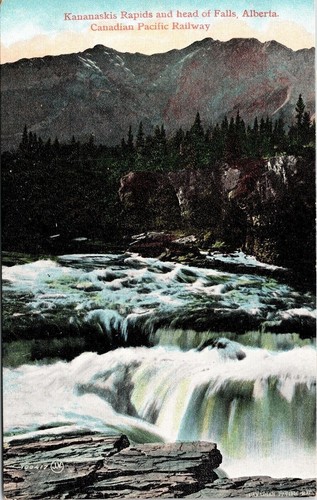 Kananaskis Rapids Head Falls Alberta Canadian Pacific Railway Antique ...