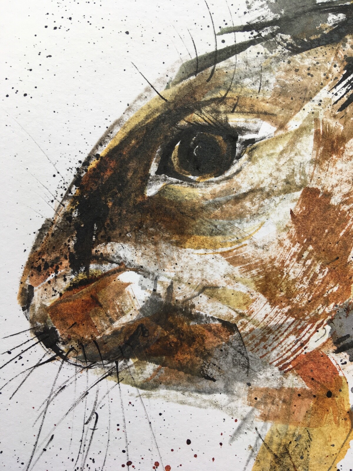 Original signed Ink painting sketch drawing of a Rabbit A4 approx. | eBay