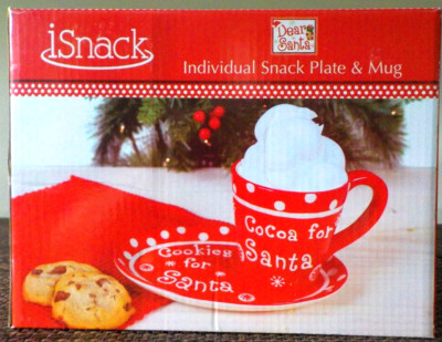 "Cookies for Santa" Snack Plate and Cocoa Mug | eBay