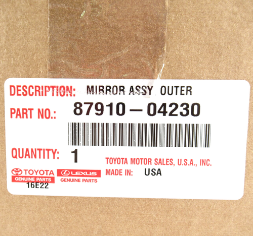 Genuine OEM Toyota 87910-04230 Passenger RH Side Mirror Assy 2016-2020 ...