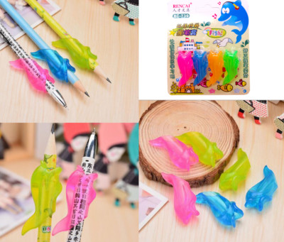 4pc Pencil Grips Fish Occupational Therapy Handwriting Aid Kids Pen ...