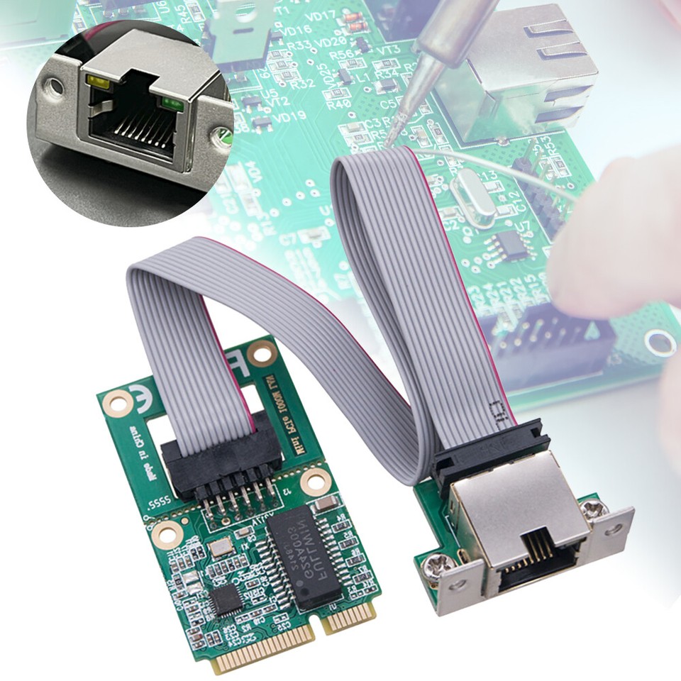 Mini PCI-E Network Card RJ45 Port Mini PCI Express Gigabit Ethernet ...