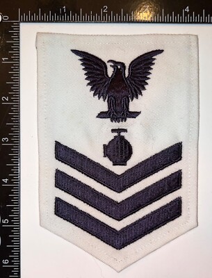 Post WWII USN Navy Petty Officer 1st Class Utilitiesman Rate White ...