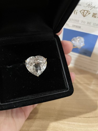 K18 18k Real Gold Japan Topaz Heart Shaped Ring cocktail April ...
