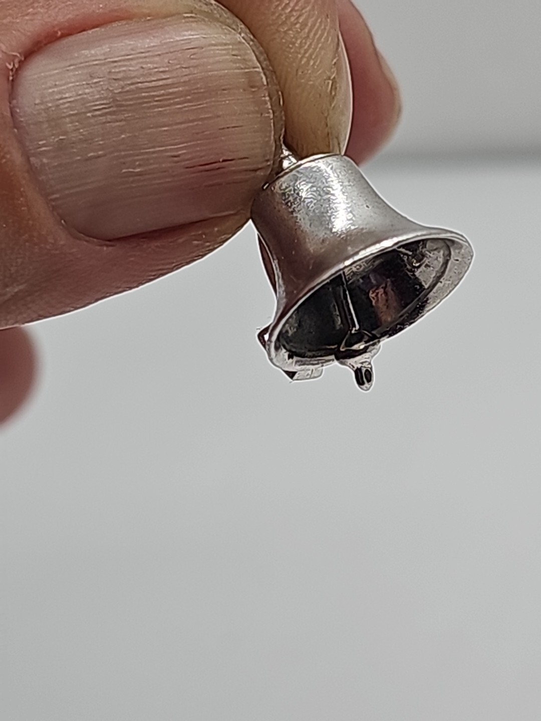 925 Sterling Silver Bell Charm Articulated Vintage Sh… - Gem