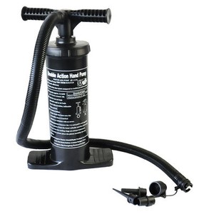 Double Action Hand Air Bed Inflatable Pump 4 Valves 1 Attachment Hose ...