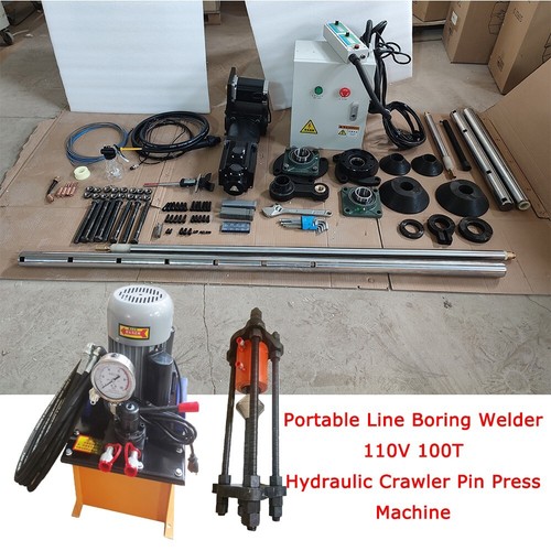 Portable Line Boring and Welding Machine + 110V 100T Hydraulic Crawler ...