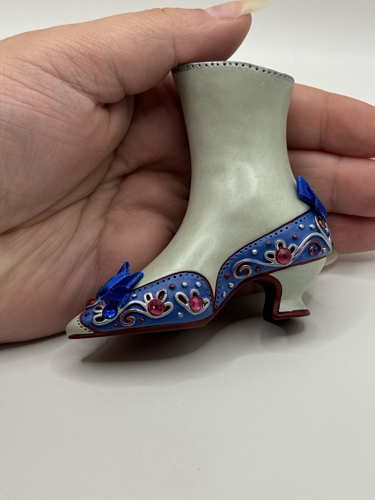 Vintage Victorian Type High Heel Boot Shoe Figurine Collectible Trinket ...
