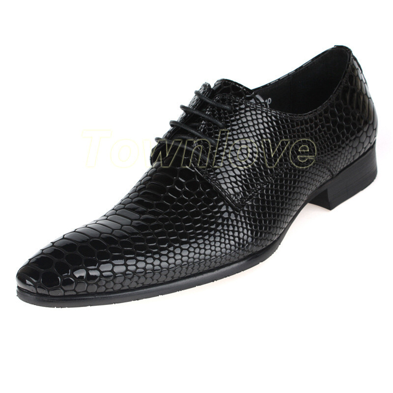 Mens Cow Leather Shoes Snake Pattern Dress/Formal Genuine Leather Shoes ...