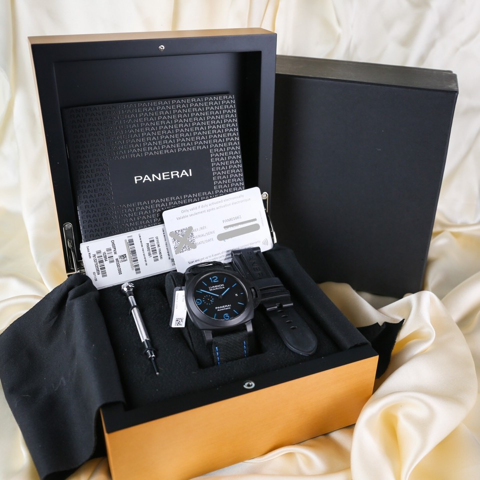 Panerai Luminor Carbotech 44mm Box Papers Warranty Black Dial PAM01661 ...