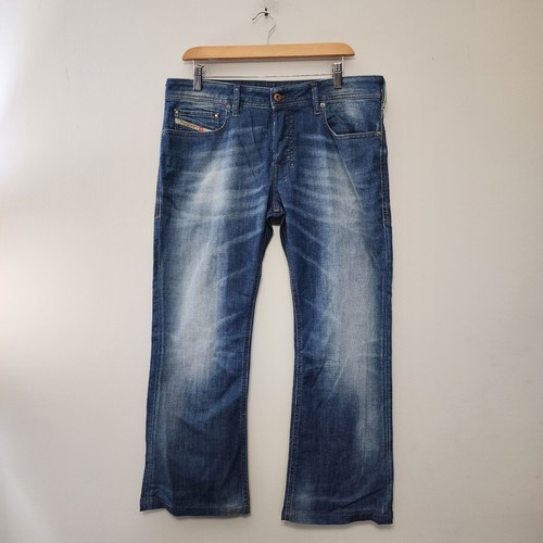 Diesel Jeans Zathan Mens 32x30 Blue Whiskering Bootcut Button Fly Y2k ...