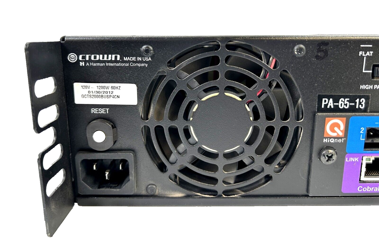 Crown CTS-2000 Two Channel Power Amplifier w/ USP4CN CobraNet Card 1/4 ...