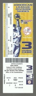 2005 ALDS YANKEES VS ANGELS HOME GAME #3 FULL PHANTOM TICKET NM ANGELS ...